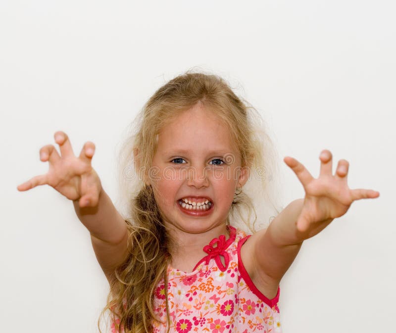 Angry little girl stock image. Image of stress, child - 4409821