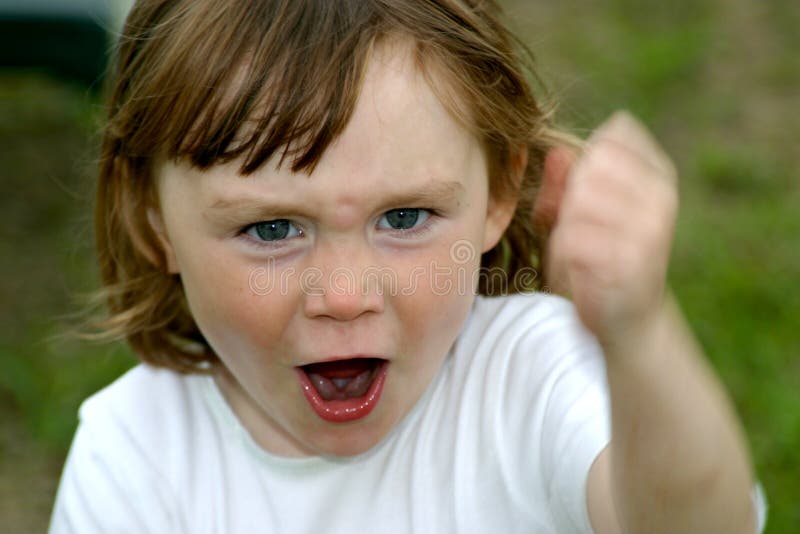 Angry little girl stock image. Image of stress, child - 4409821