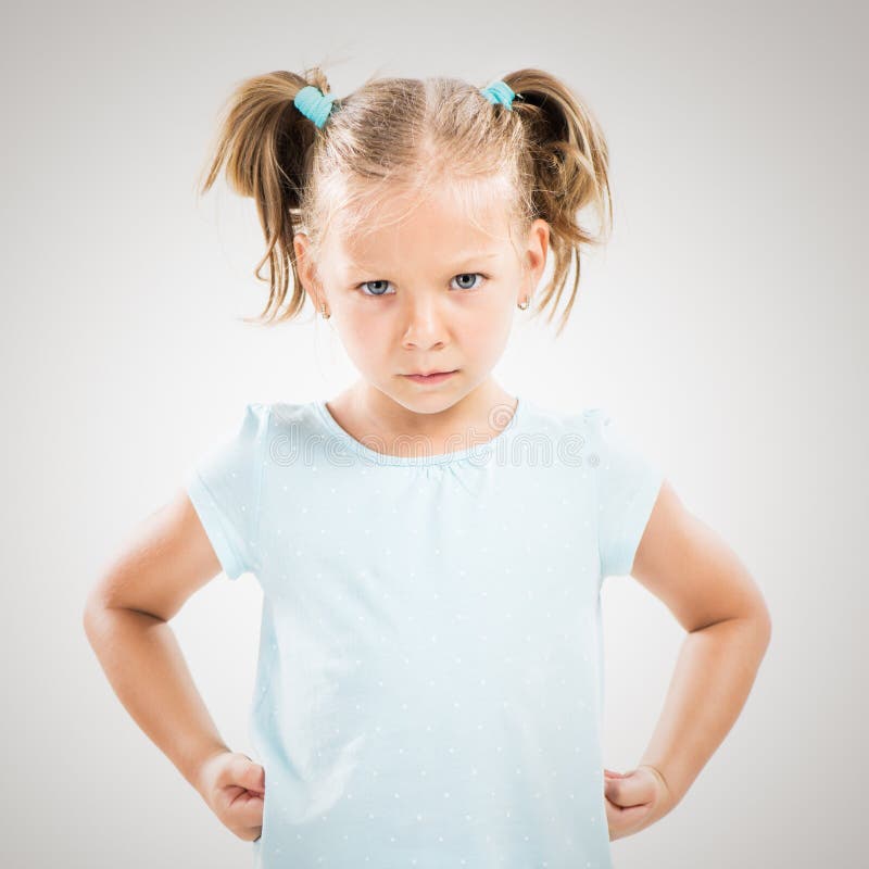 Angry little girl stock image. Image of cute, angry, arms - 39466743