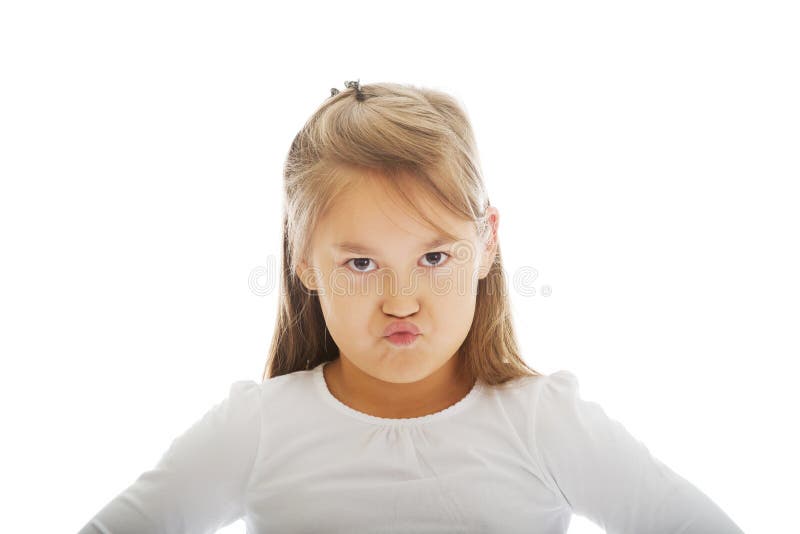 Angry little girl stock image. Image of beauty, anger - 49114359