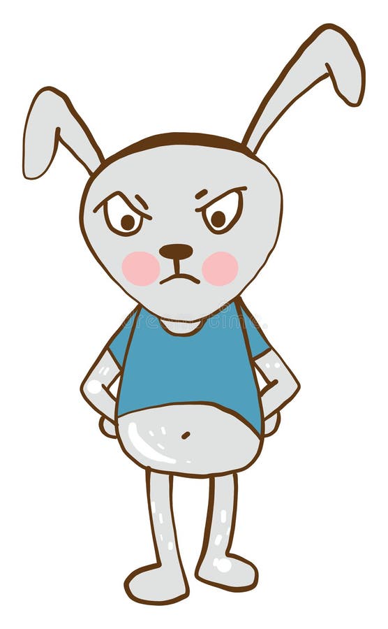 An Angry Rabbit Vector or Color Illustration Stock Vector ...