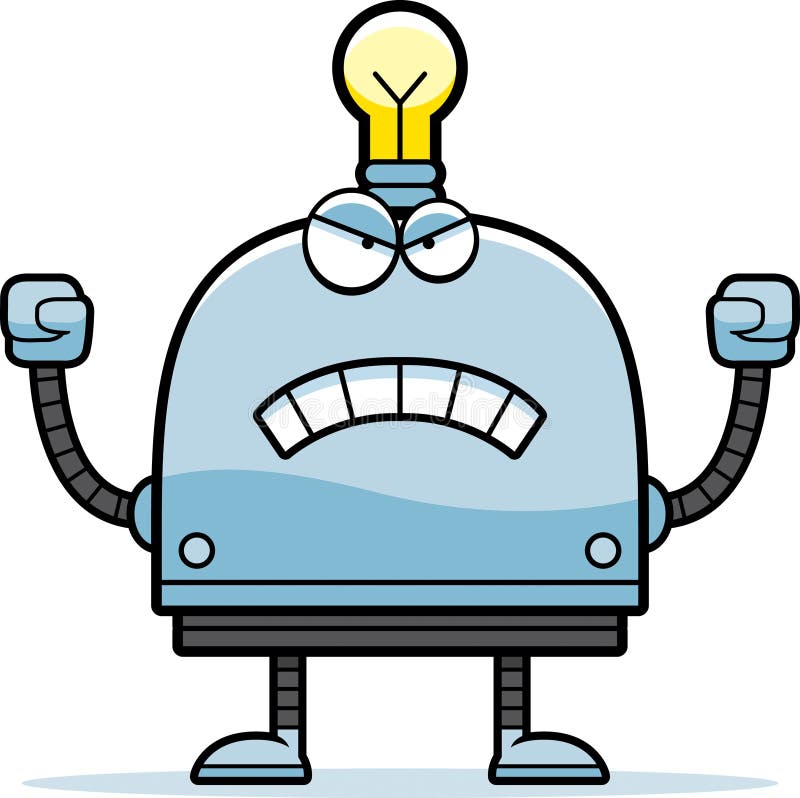 Angry Little Robot stock vector. Illustration of teeth - 47169980