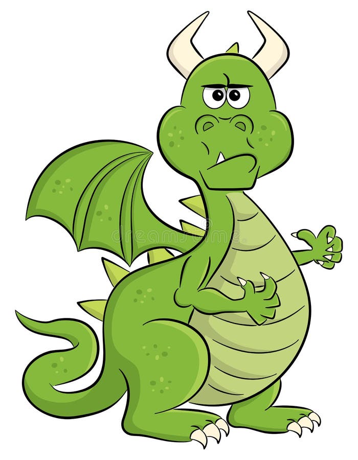 Angry Looking Cartoon Dragon Stock Vector - Illustration of angry, cute ...