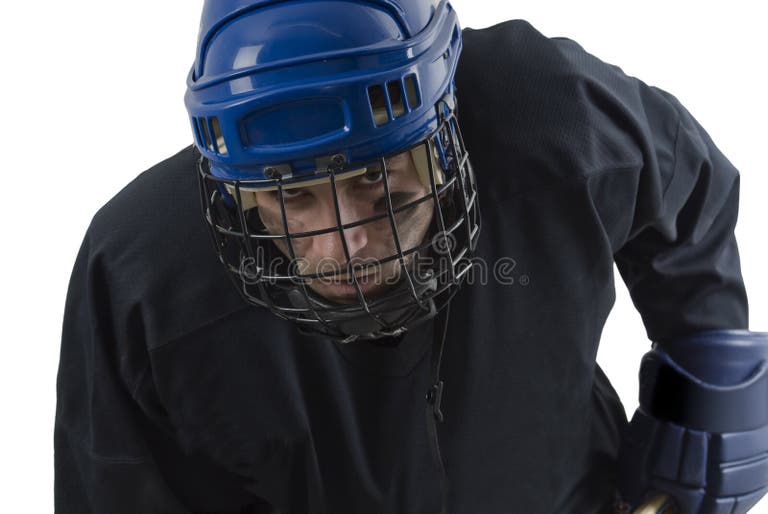 Angry Looking Hockey Player Stock Photo - Image of athlete, eyes: 9111524