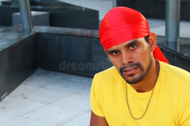 Angry Looking Man Wearing a Du-rag Stock Photo - Image of attitude ...