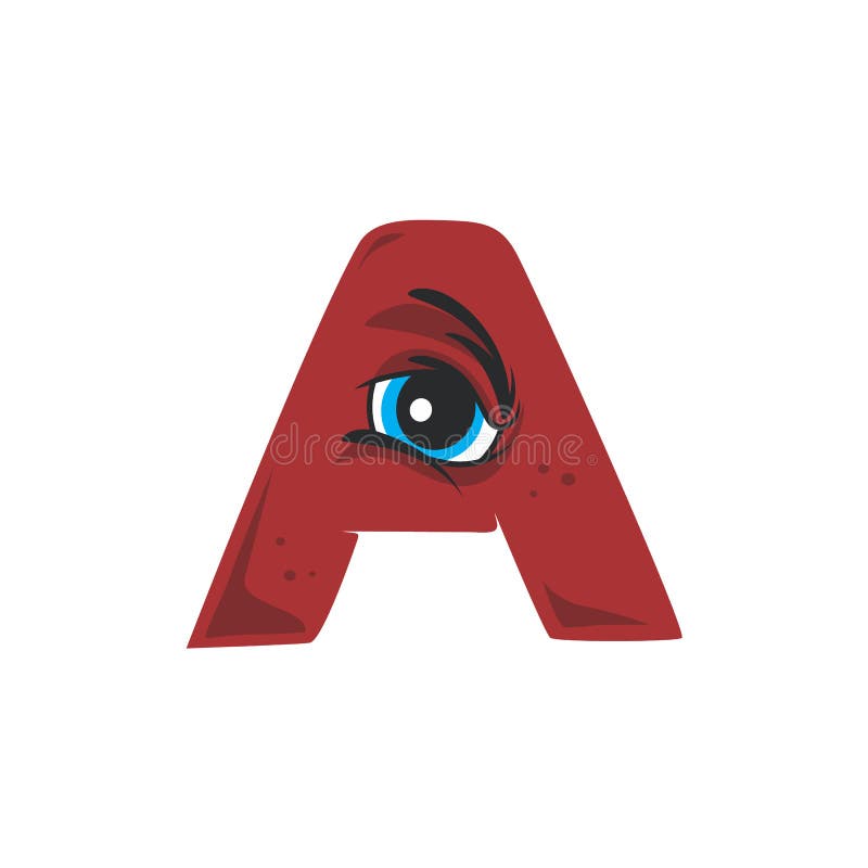 Angry Mad Eye Alphabet Initial Logo Vector Stock Vector - Illustration ...
