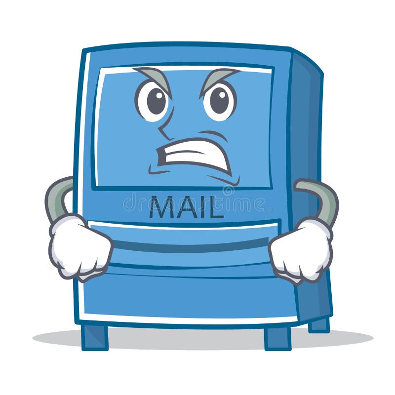 Angry Mailbox Character Cartoon Style Stock Vector - Illustration of ...