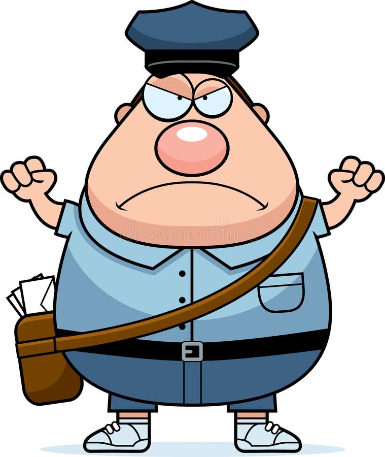 Angry Mailman stock vector. Illustration of upset, vector - 47714537