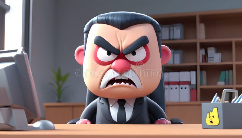 Angry Male Boss,cartoon Character Stock Image - Image of unhappy ...