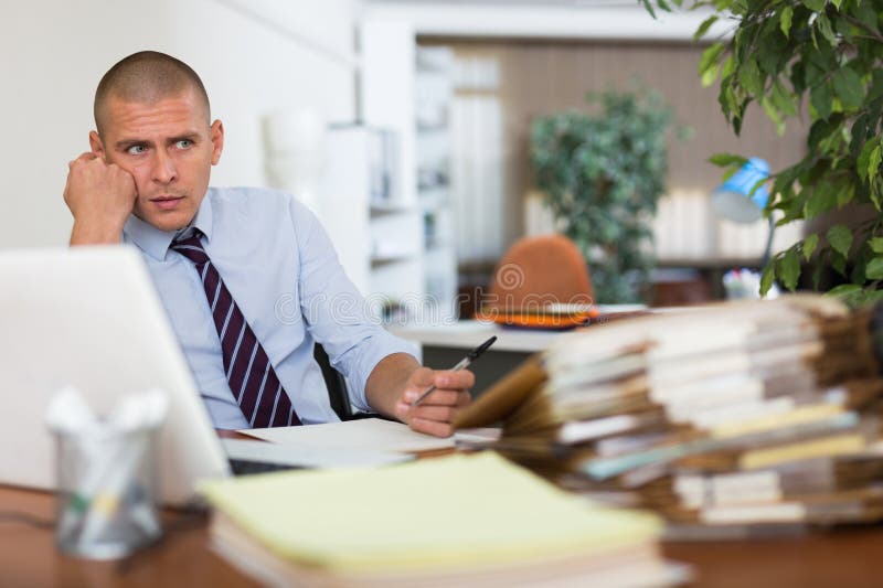 Angry Male Manager Experiencing Emotions in Office Stock Image - Image ...