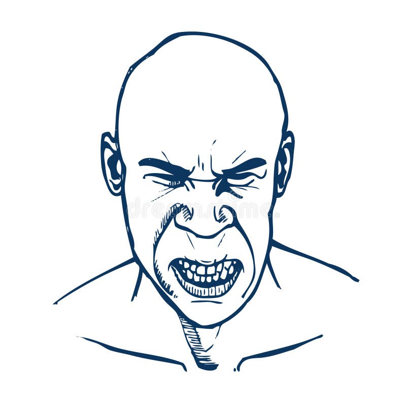 Angry man stock vector. Illustration of pencil, negativity - 25199638