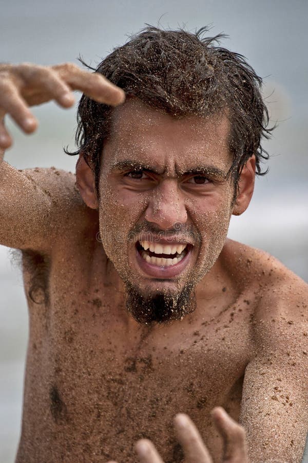 Man covered with sand stock image. Image of teenager - 29136573