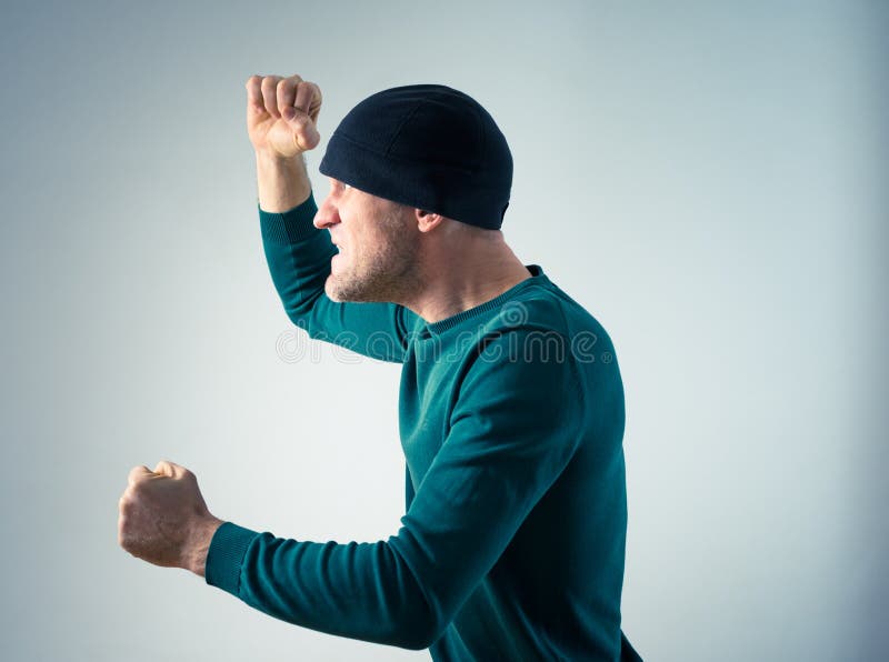 Angry Guy Boiling With Rage Stock Photo - Image of hand, driving: 141021330