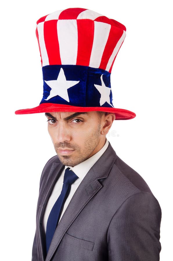 Angry Man with American Hat Stock Photo - Image of stars, business ...