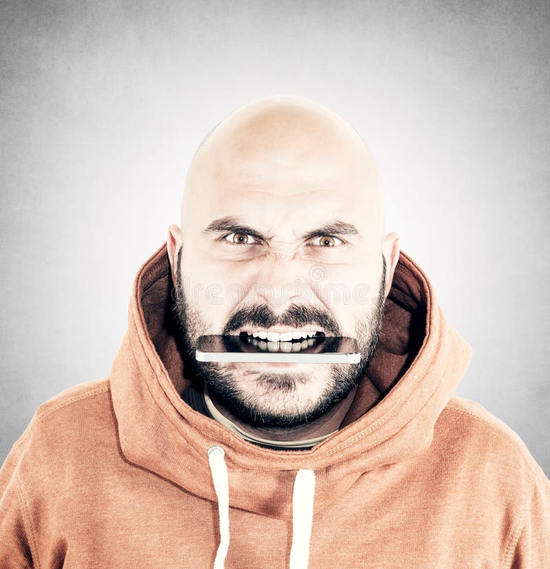 Angry man stock image. Image of bald, person, baldness - 26585801