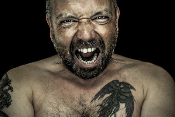 Angry man with beard stock image. Image of face, handsome - 26173317