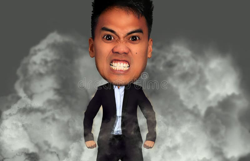 Angry man with a big head stock photo. Image of crazy - 91234396