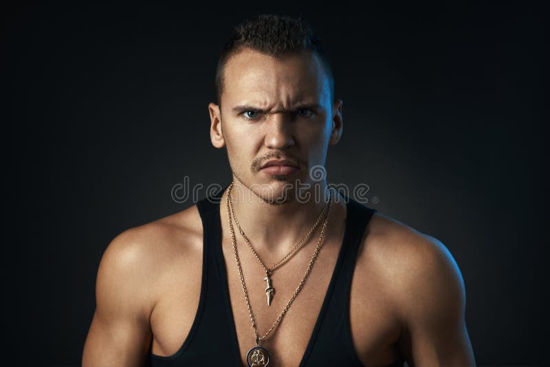 Angry muscular man stock photo. Image of buff, strength - 21135292