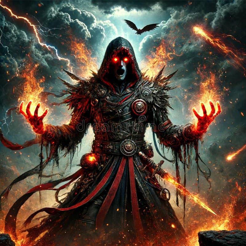 Angry Man with Burning Hands with Fantasy Elements As a Symbol of the ...