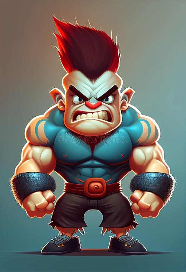 Angry Man Cartoon Style. AI Generated Stock Illustration - Illustration ...