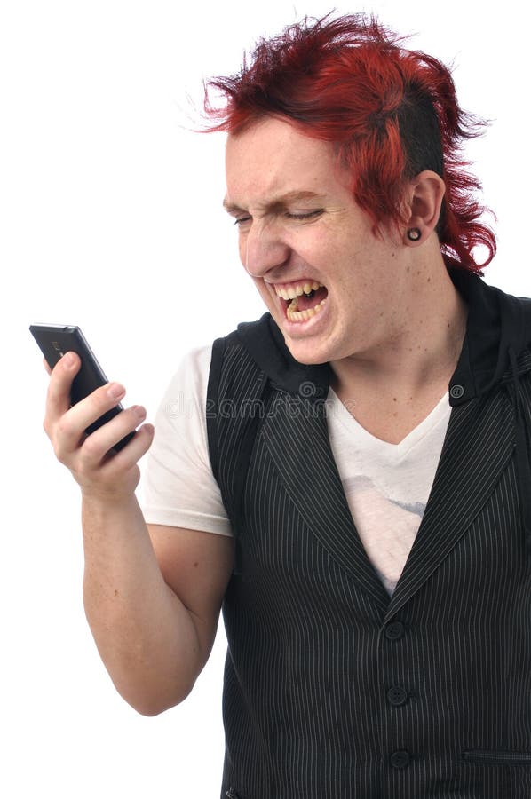 Angry man on cell phone stock image. Image of hold, mood - 29549039