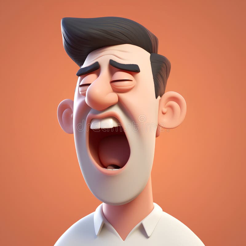 Angry Man. 3d Illustration. Cartoon Character. Emotions Stock ...