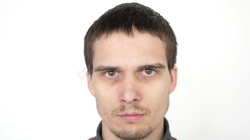 Angry Man with Evil Eyes, Serious Dramatic Expression. Closeup on a ...