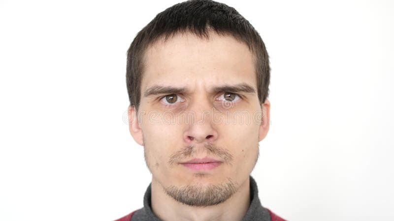 Angry Man with Evil Eyes, Serious Dramatic Expression. Closeup on a ...