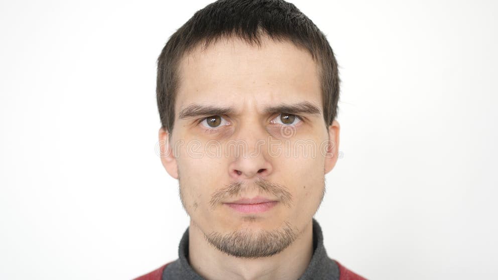 Angry Man with Evil Eyes, Serious Dramatic Expression. Closeup on a ...