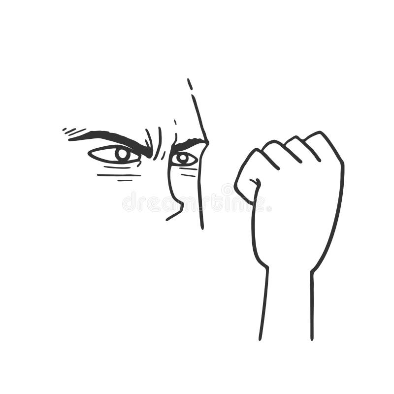 Angry man face draw stock vector. Illustration of rebel - 265880223