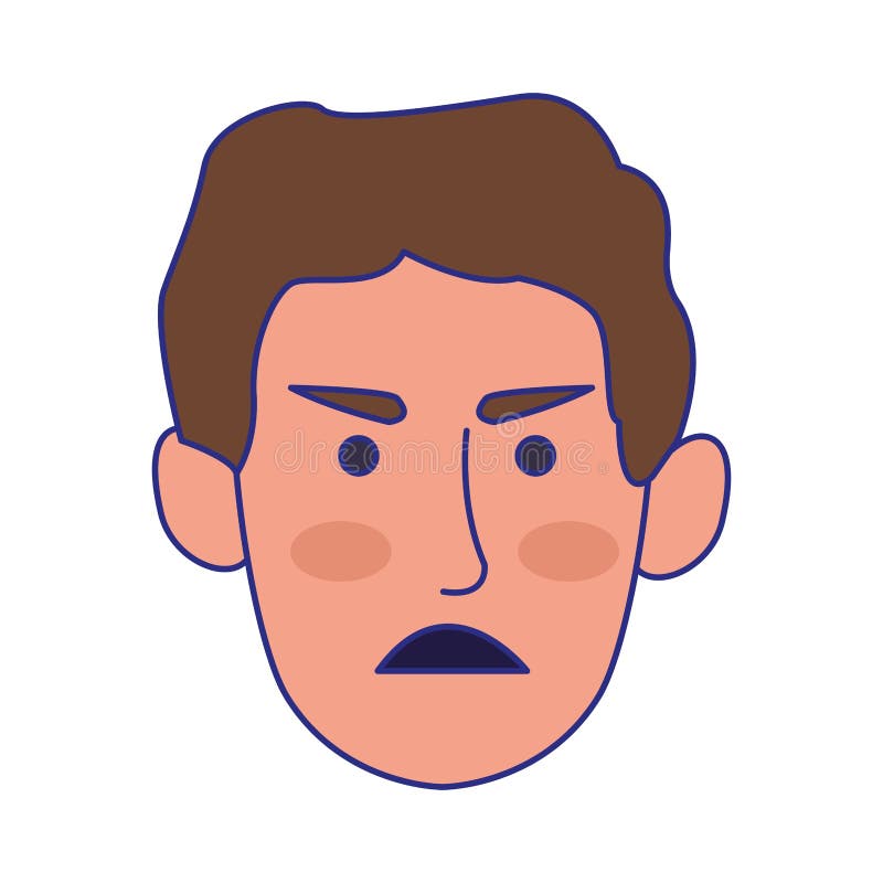 Angry man face cartoon stock vector. Illustration of boss - 115845453