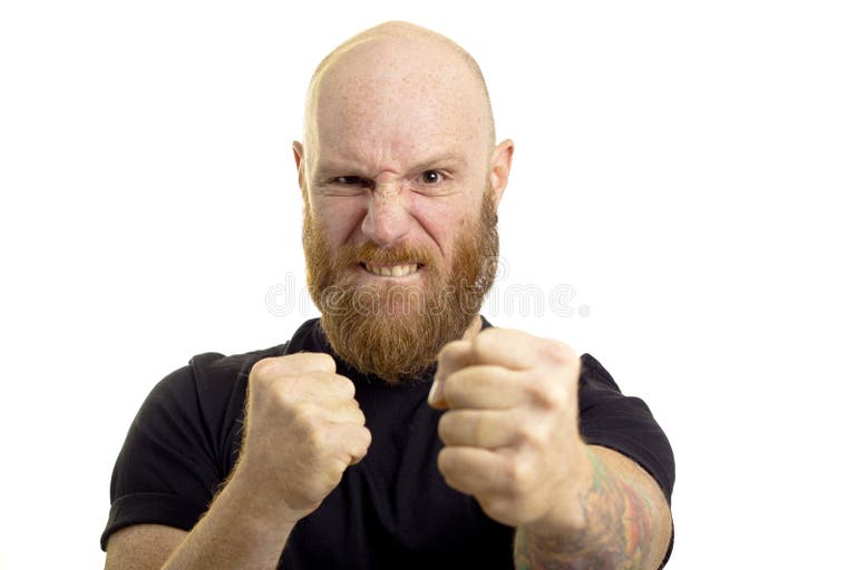 Angry Man in Fighting Position Stock Photo - Image of fighting, concept ...