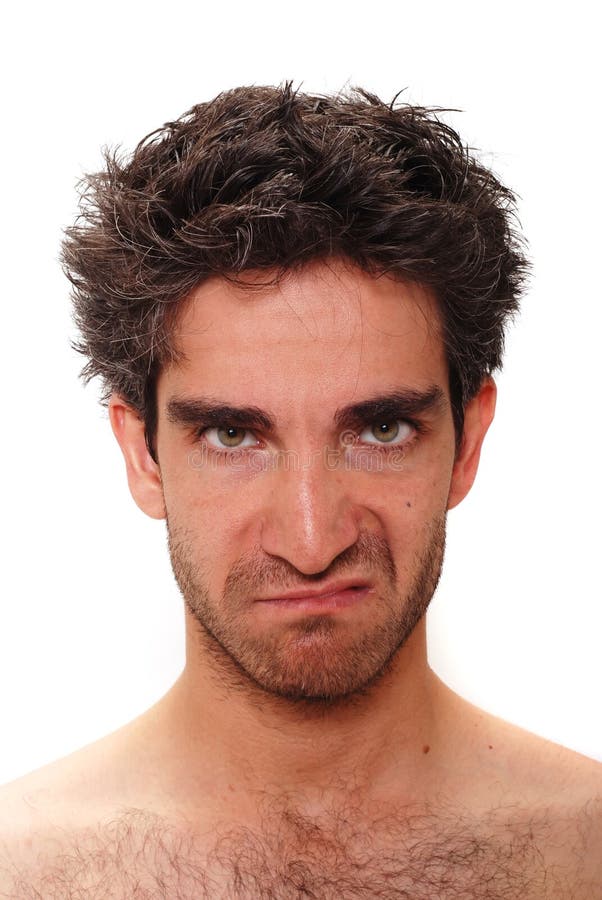 Angry man with frown stock photo. Image of emotion, handsome - 7364452