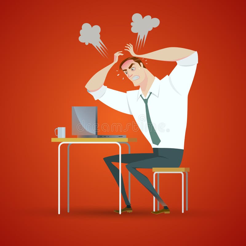 Angry man have problems stock vector. Illustration of business - 145898627