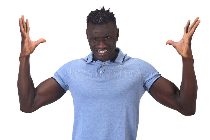 Angry Man with His Hands Up Stock Image - Image of fury, healthy: 158085869