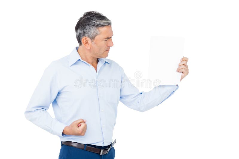 Stern Man Holding Ripped Paper Stock Photos - Free & Royalty-Free Stock ...