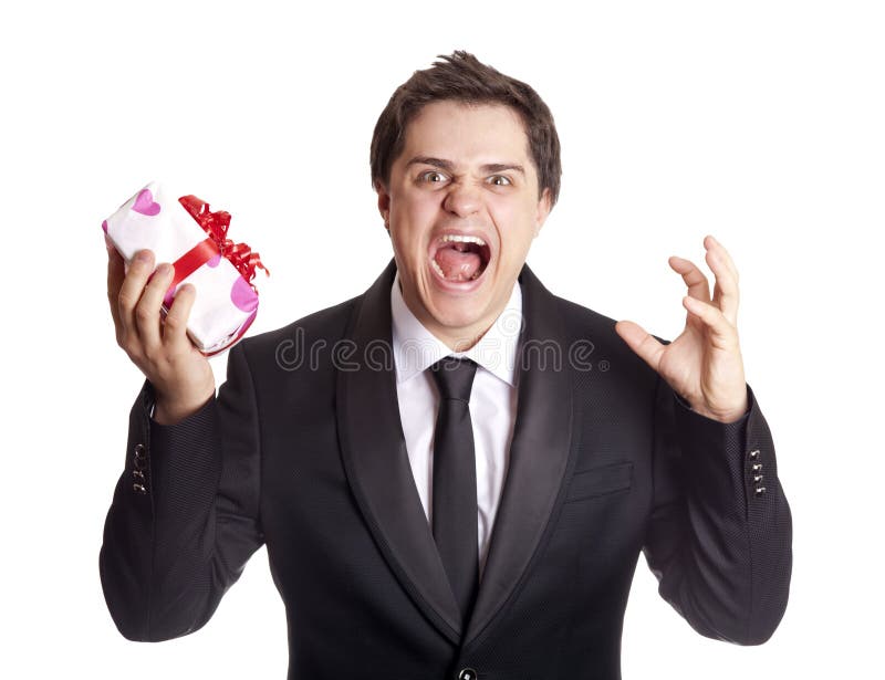 Man holding present box stock image. Image of gift, cheerful - 22114211