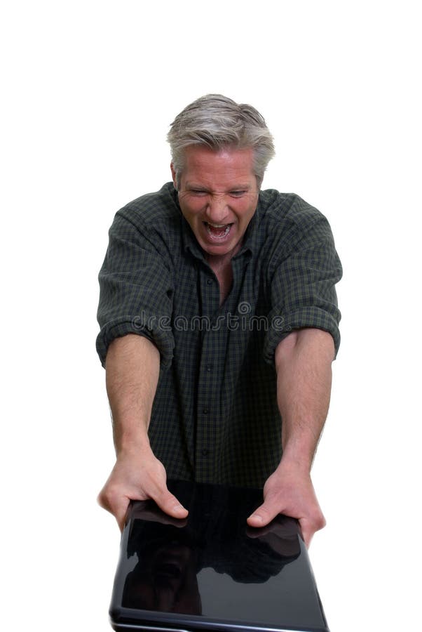 Angry man with laptop stock photo. Image of frustration - 13678416