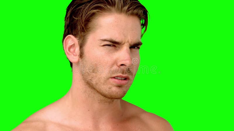 Angry Man Looking at the Camera Stock Footage - Video of green ...