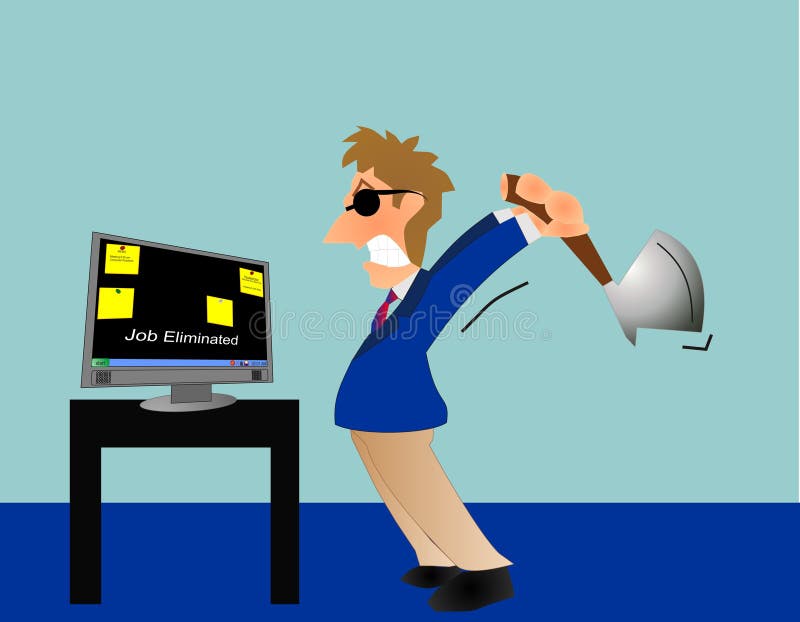 Angry man lost job. stock vector. Illustration of fired - 9251843