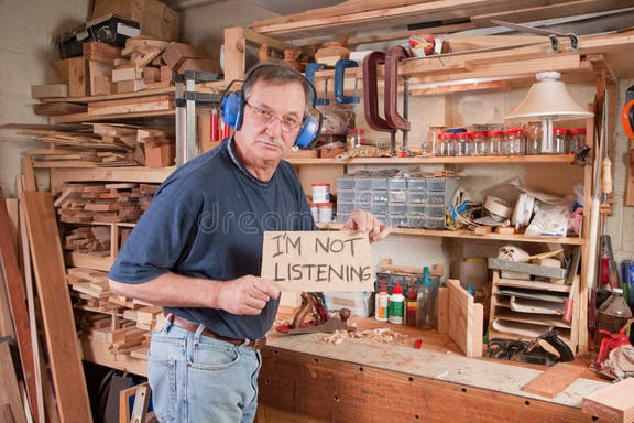 Angry man not listening stock image. Image of ears, hair - 16809973
