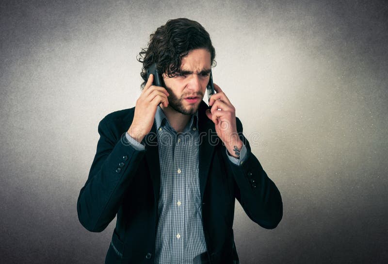 Angry Man Shouting on Phone Stock Photo - Image of furious, frustrated ...