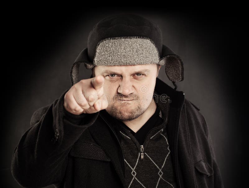 Angry Man Pointing His Finger Stock Image - Image of usual, bristle ...
