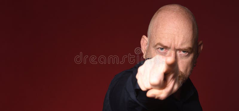 Angry Man Pointing His Finger at You Stock Image - Image of isolated ...