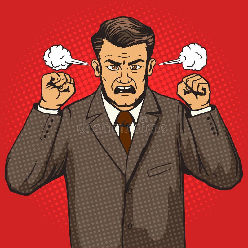 Angry Man Pop Art Style Vector Stock Vector - Illustration of person ...