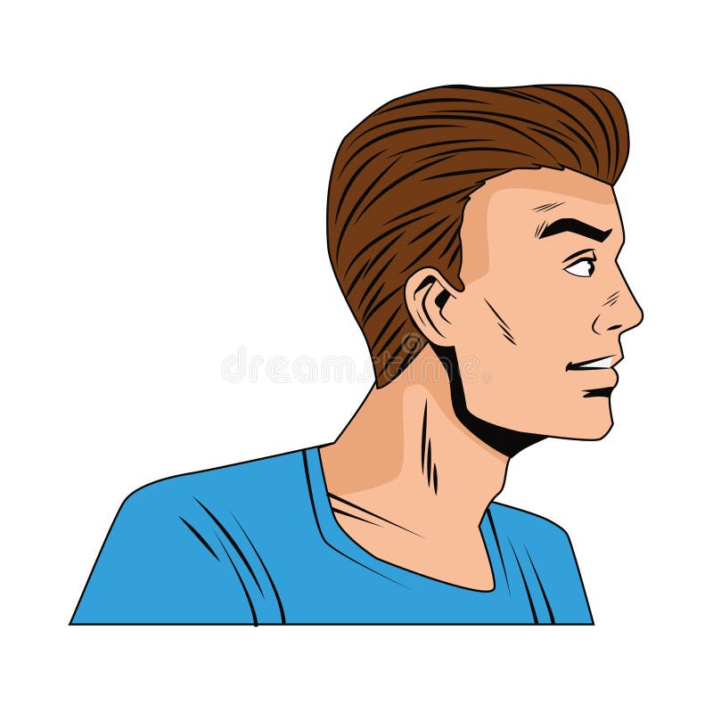 Angry Man Profile Pop Art Style Character Stock Vector - Illustration ...