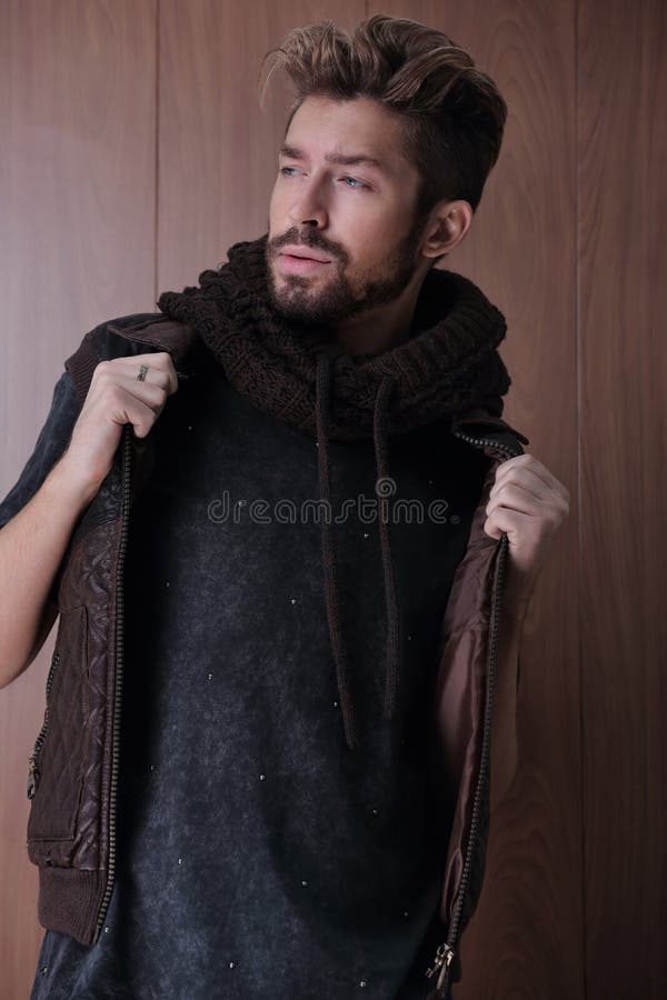Jacket Dude Looking Away, Ins Studio Stock Photo - Image of confident ...