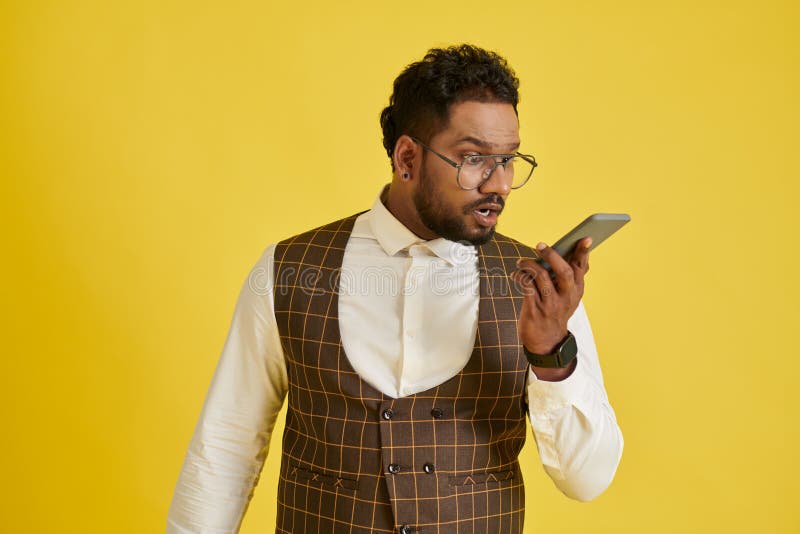 Angry Man Recording Voice Message Stock Image - Image of shirt, angry ...