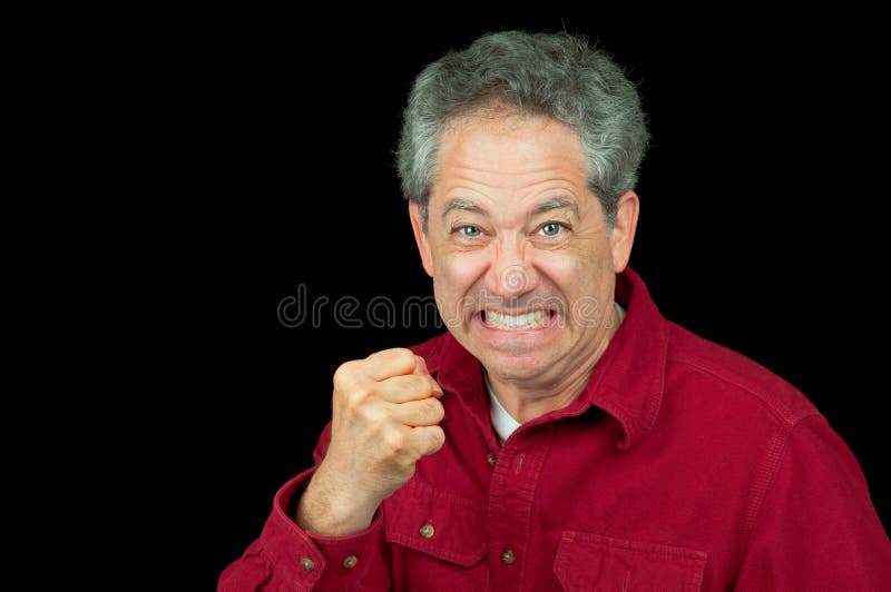 Angry Man in Red Against Black Stock Image - Image of fear, frighten ...