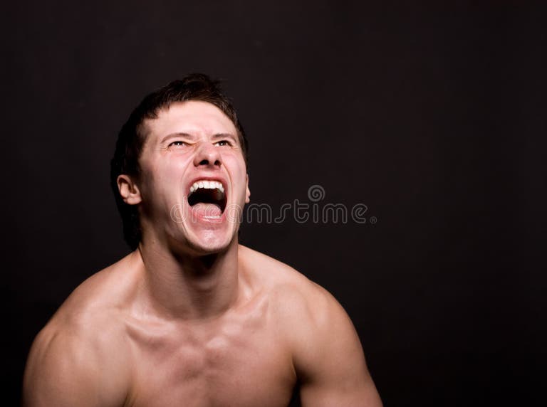 Angry Man Screaming in Extreme Rage Stock Photo - Image of grief, head ...